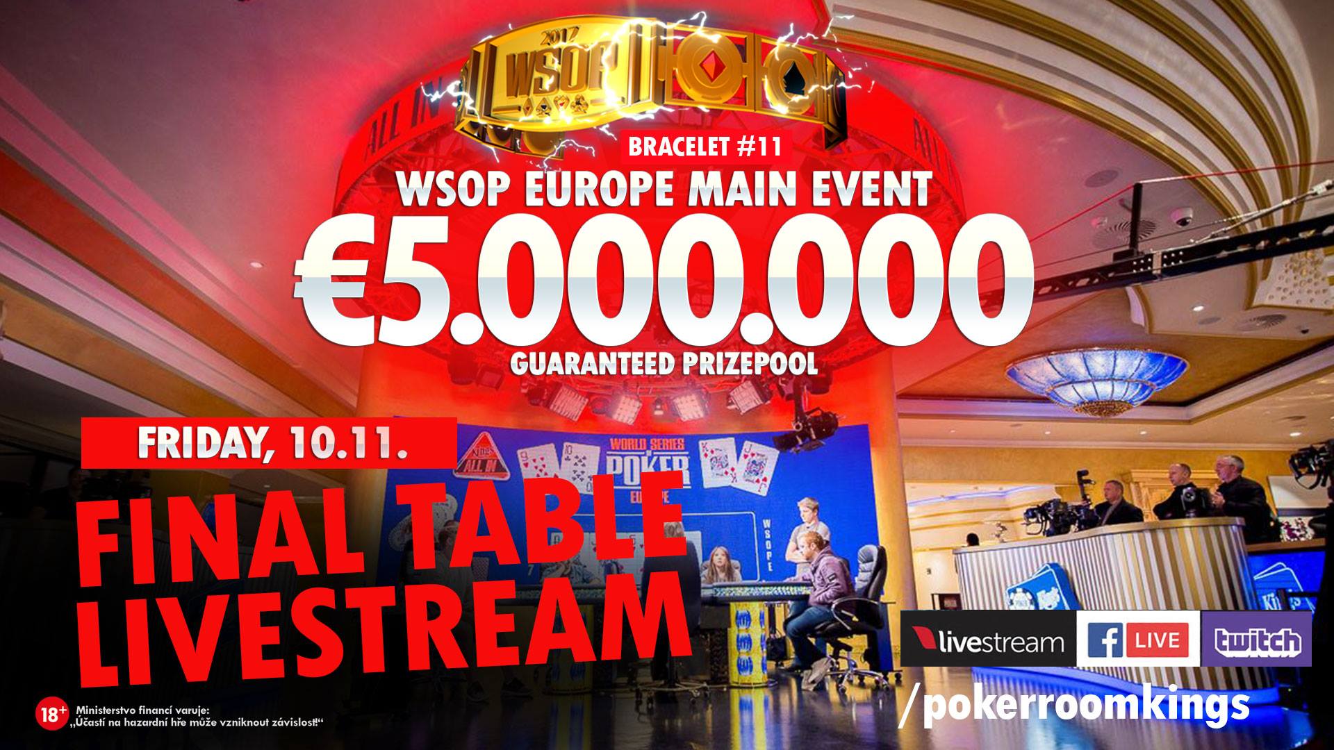 WSOP Europe King's: Livestream Main Event Finale | PokerFirma