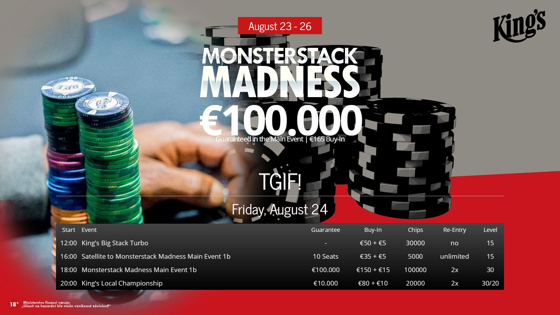 Schweizer Führung zum Start der Monsterstack Madness im King’s | PokerFirma