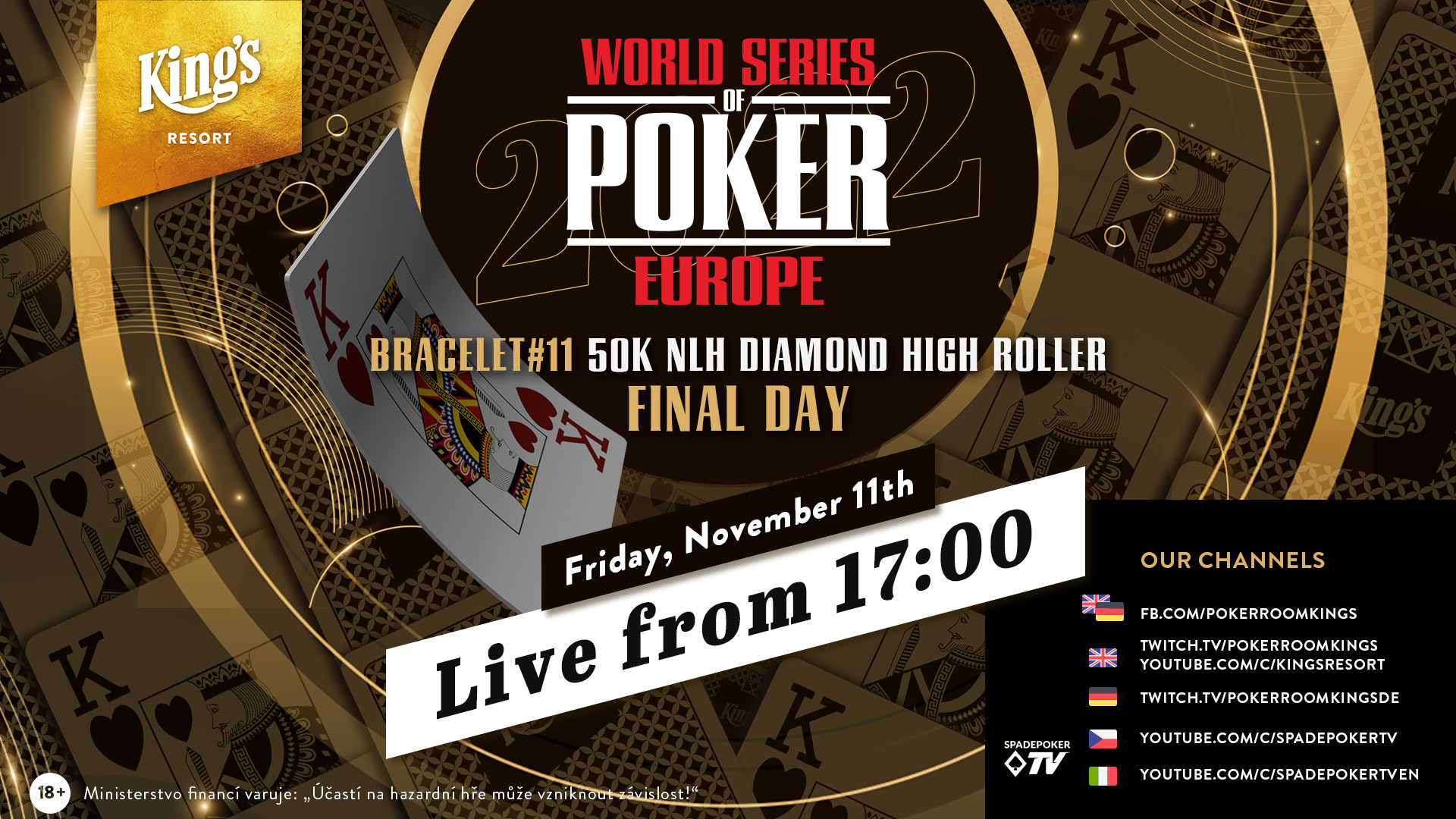 Livestream | WSOPE 50k Diamond High Roller Finale @ King's Resort ...