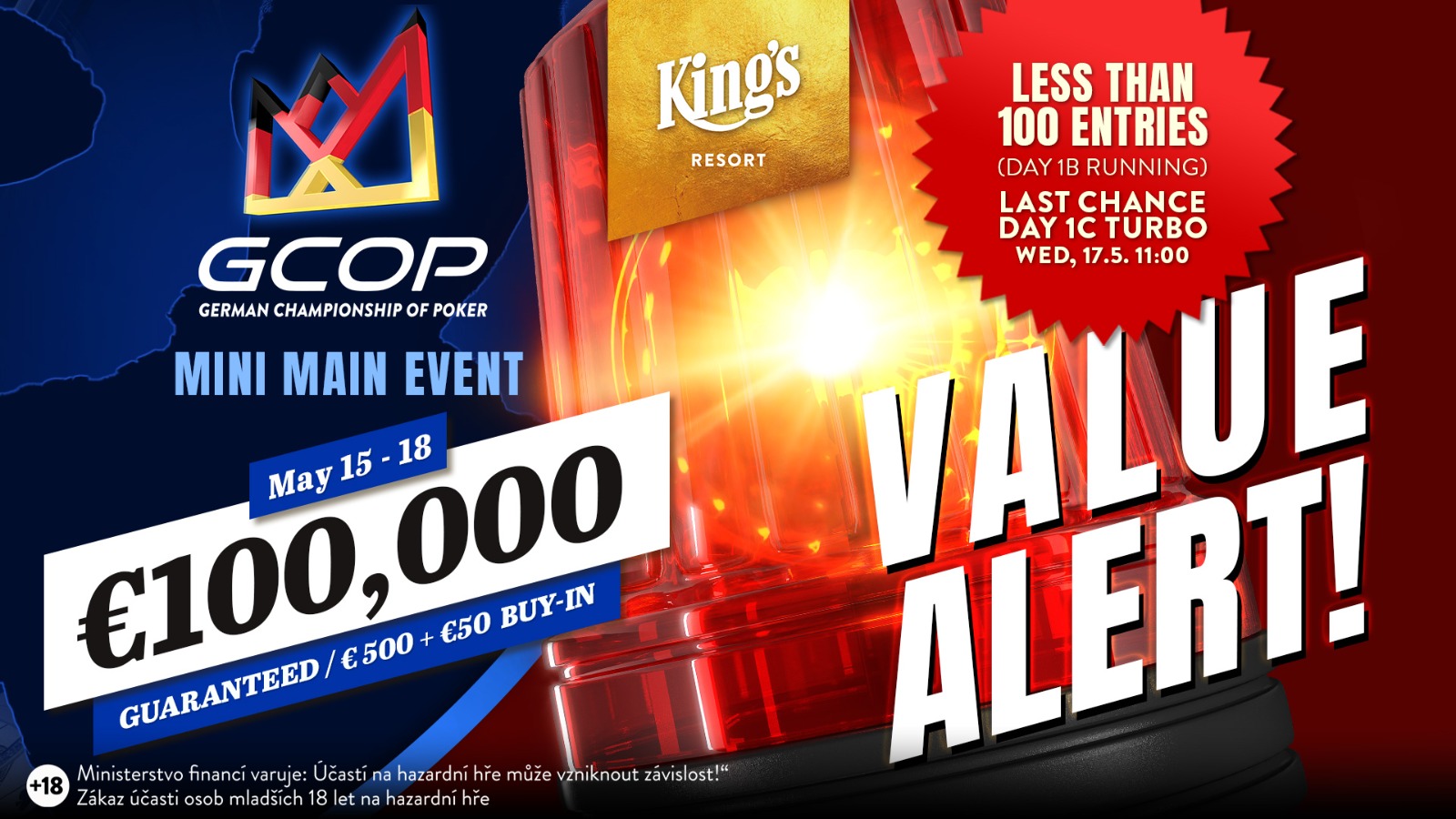 Live Poker | King's: Extrageld wartet beim GCOP Mini Main Event | PokerFirma