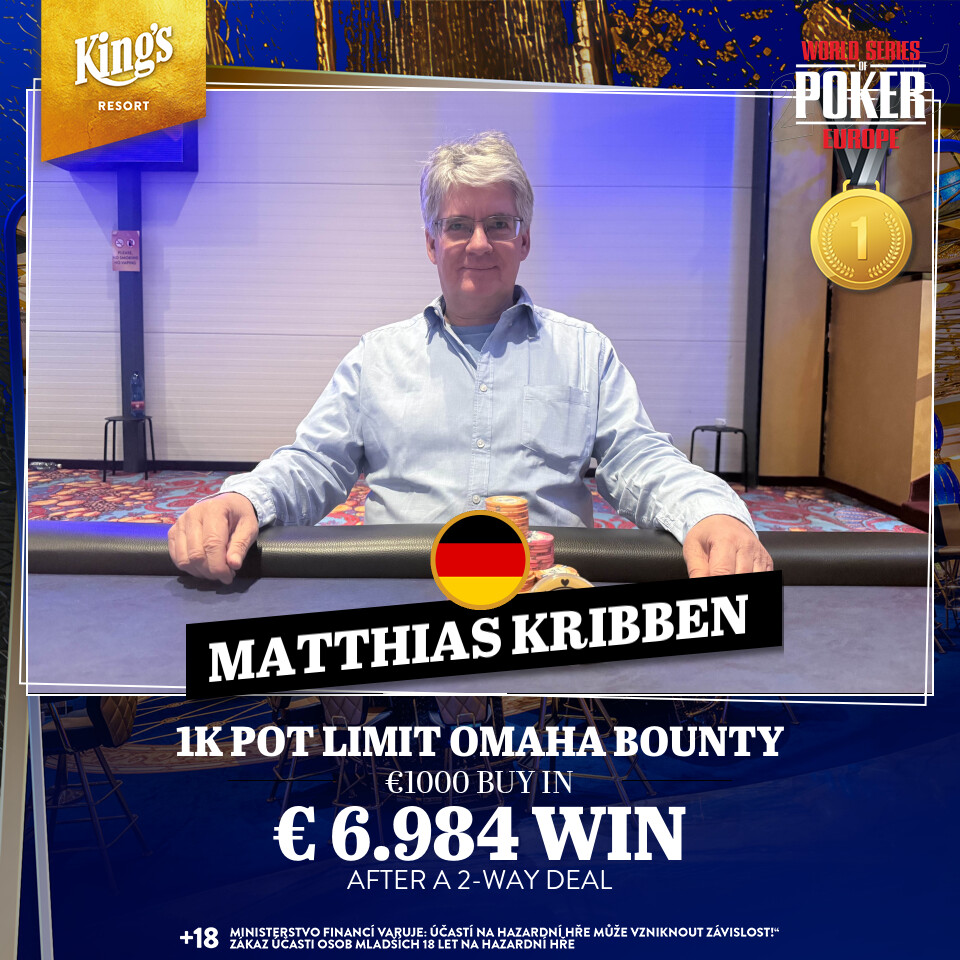 Matthias Kribben siegt beim 1K PLO Bounty Rozvadov