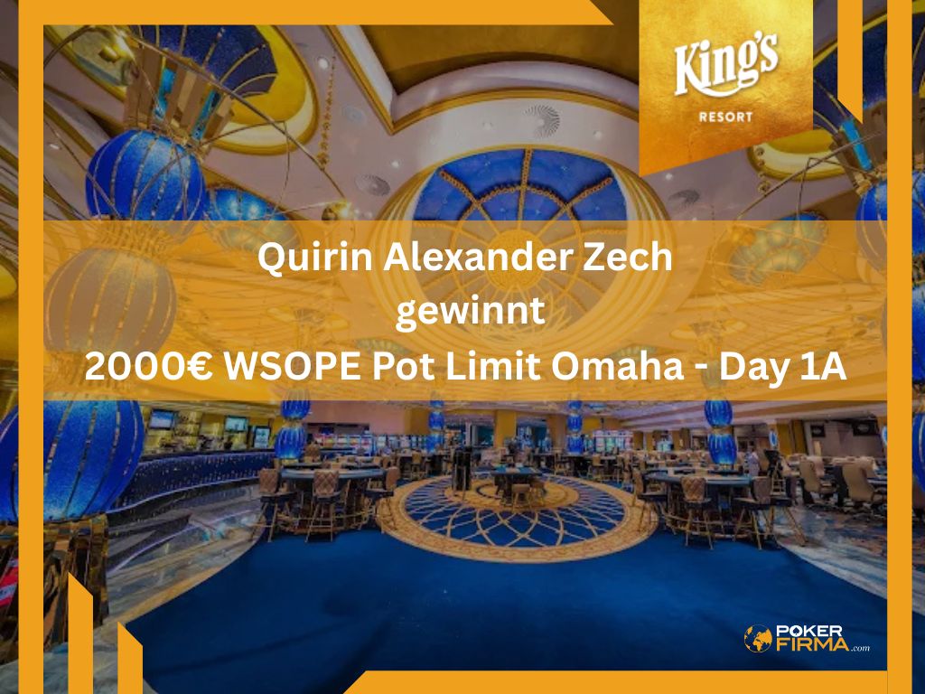 Quirin Zech gewinnt WSOPE PLO Event in Rozvadov