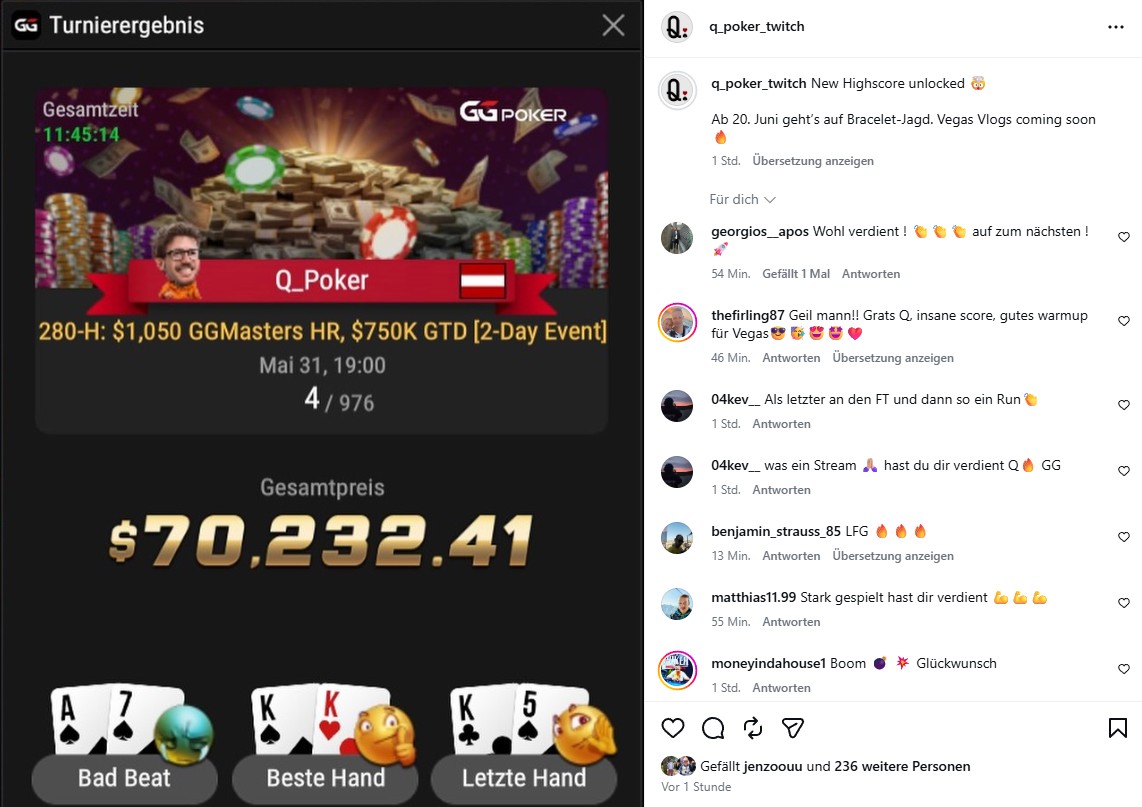 GGPoker: Quirin "Q_Poker" Heinz feiert größten Online-Erfolg seiner ...